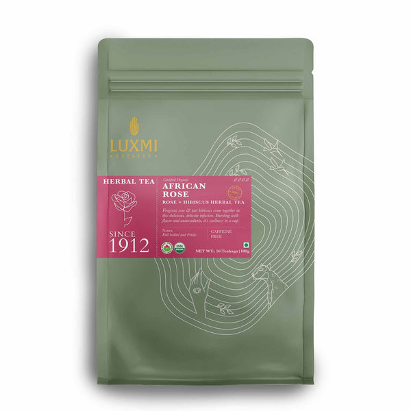 African Rose Organic Herbal Tea | 50 Tea Bags | Luxmi Estates